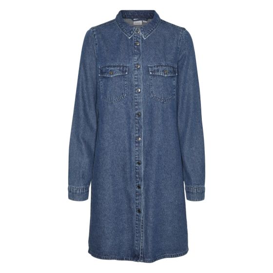 Vero Moda Kjole - VMJennie LS Short Denim Dress Mix